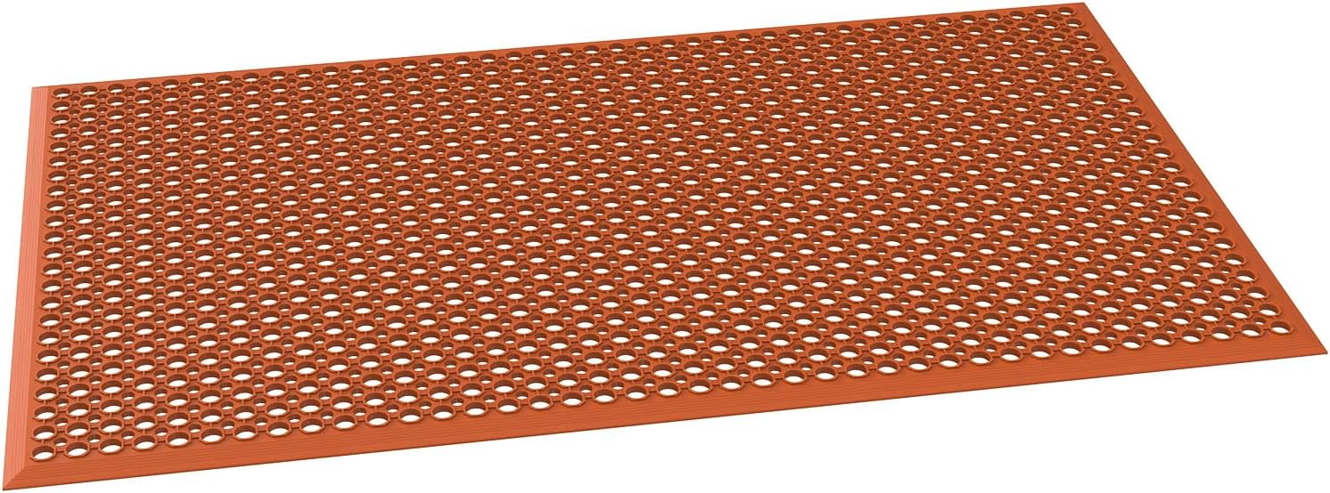 36" Lx60 W Rubber Mat, Heavy Duty Non-Slip Drainage Rubber Cushion Mat ...