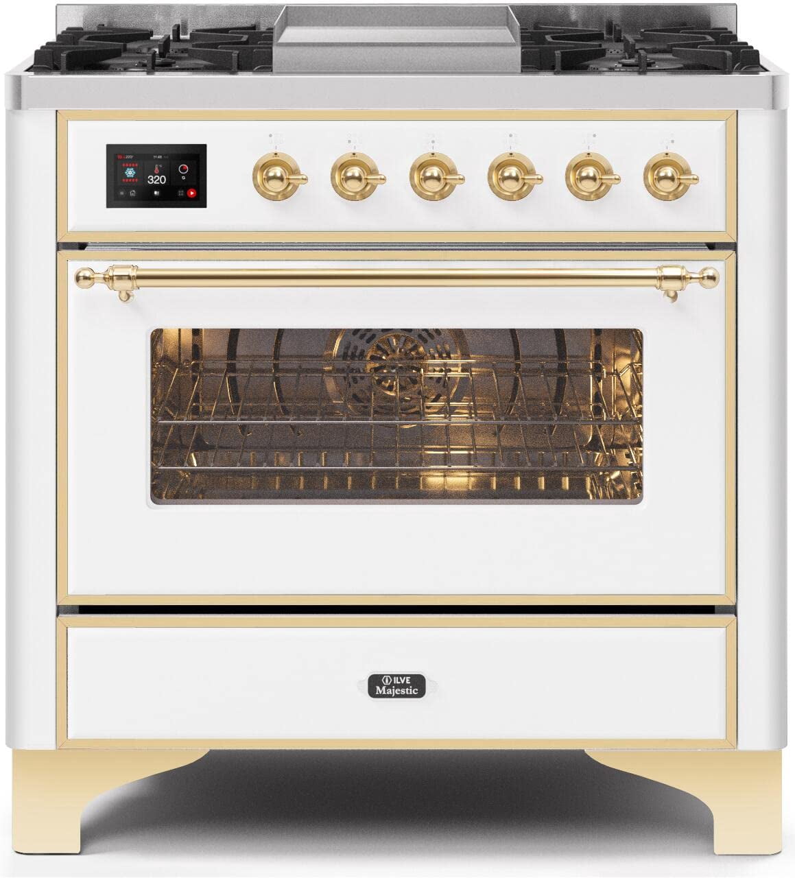36" Majestic II Series Freestanding Dual Fuel Single Oven Range with 6 ...