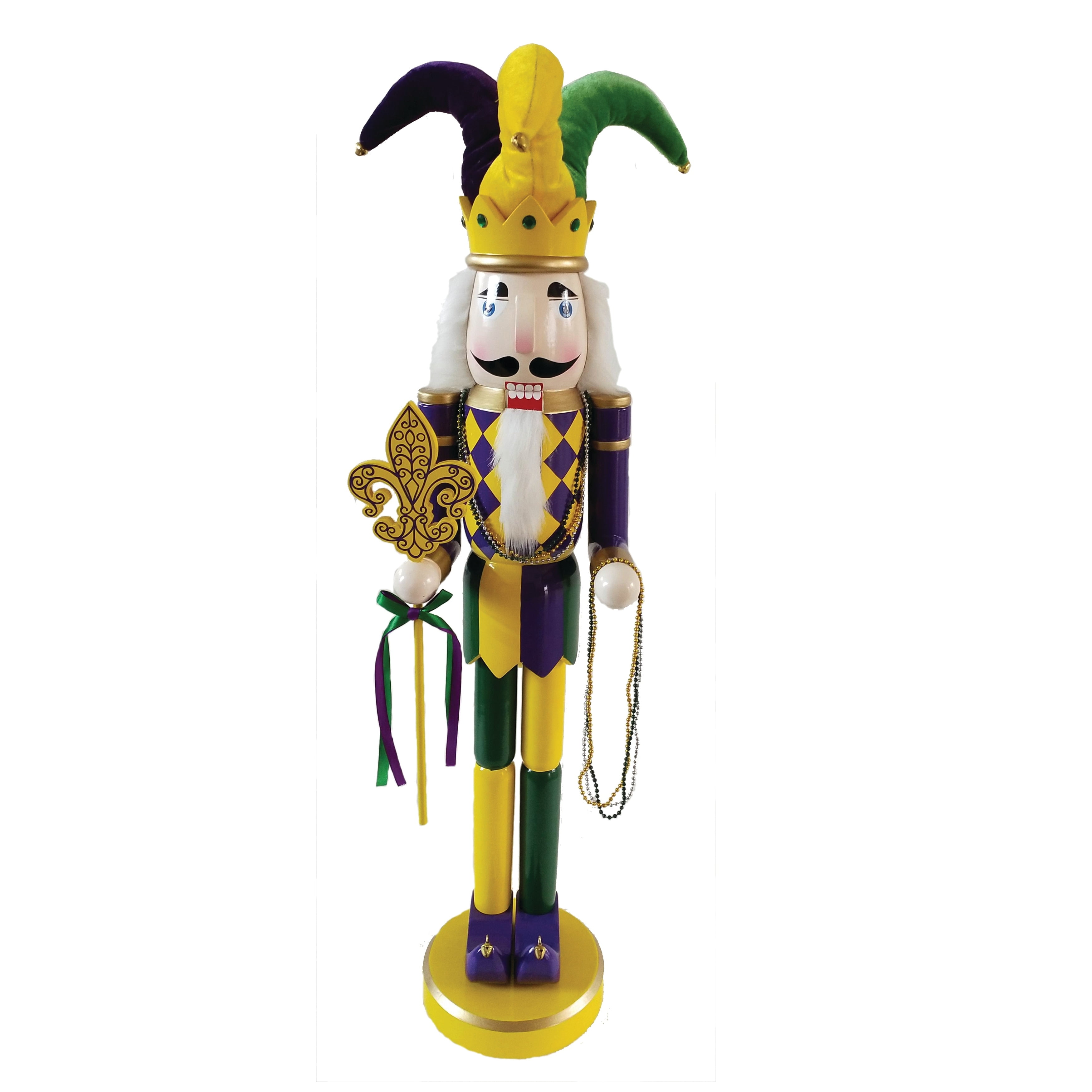 Large 36" Mardi Gras Jester Nutcracker with Gems and Beads - Multi ...