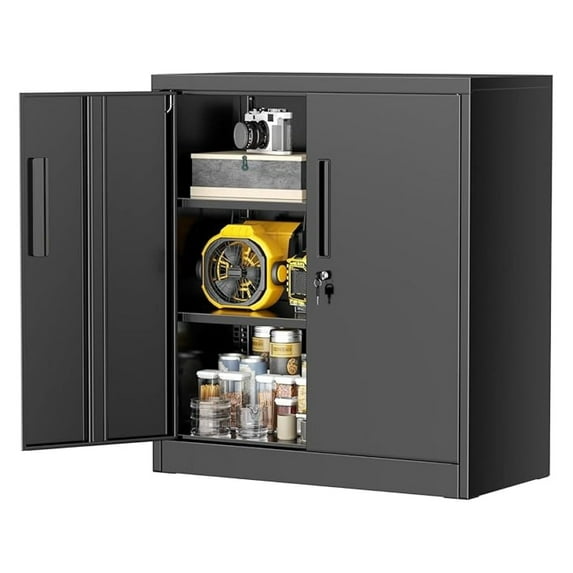 36" Metal Office Storage Locking Cabinet, Lockable Garage Storage ...