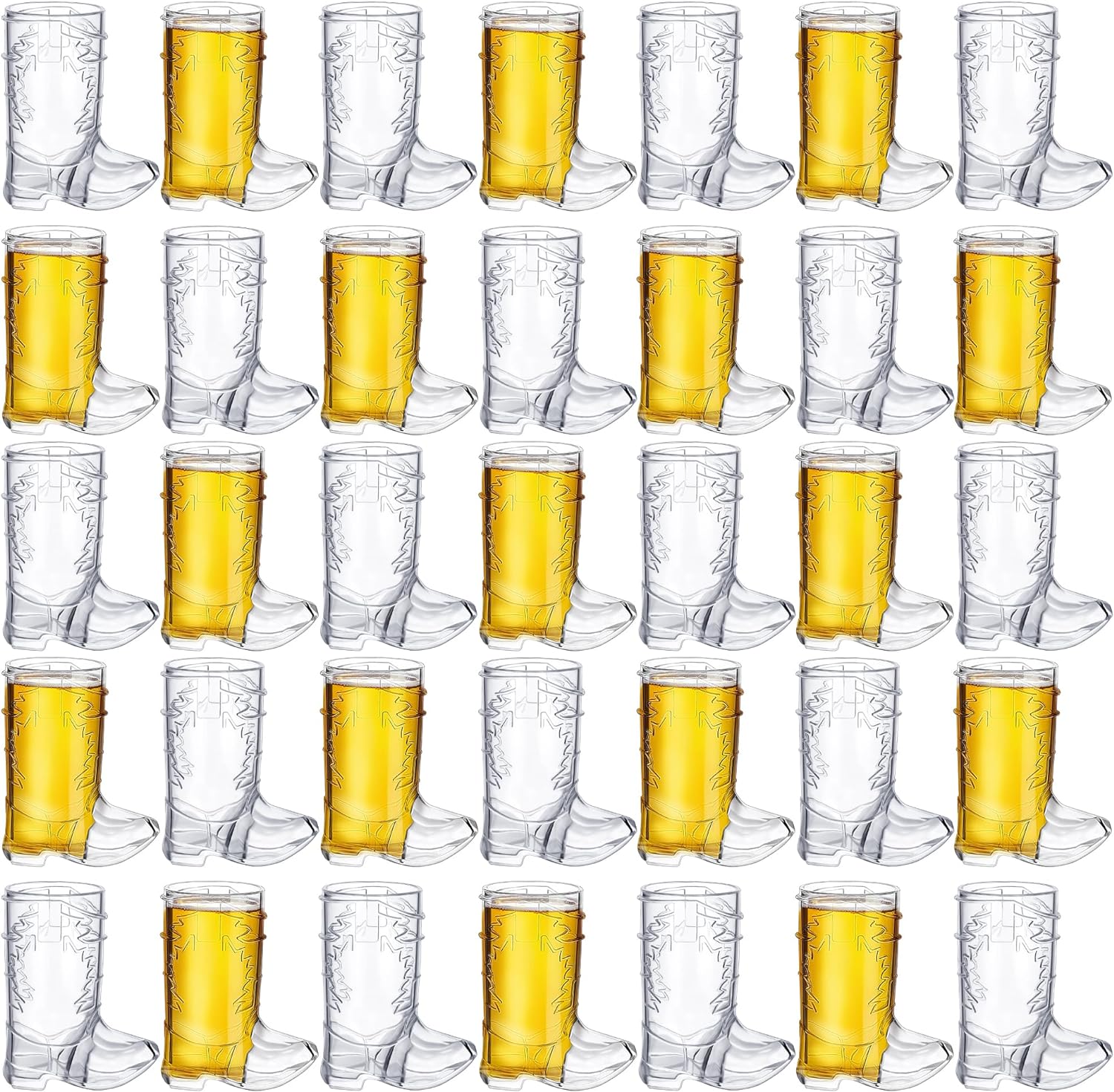 36 Mini Plastic Cowboy Boot Glasses - 1oz Western Beer Mugs - Reusable ...