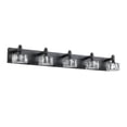 36" Modern 5-Light Matte Black Vanity Light - LED Bathroom Wall Sconce ...