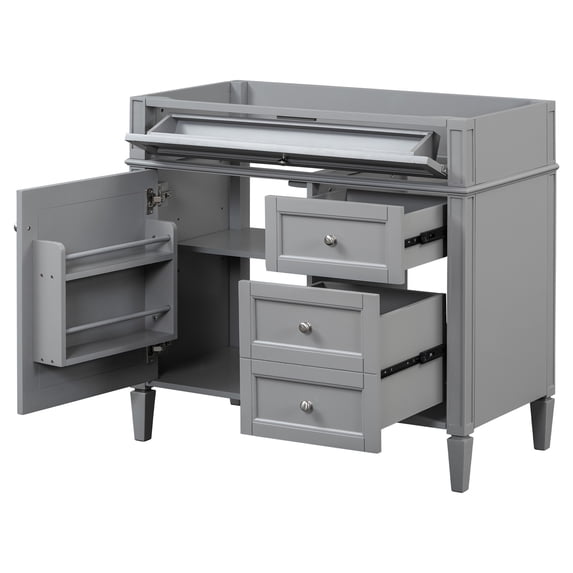 36'' Modern Bathroom Vanity - Exquisite Roman Leg and Textured Handle ...