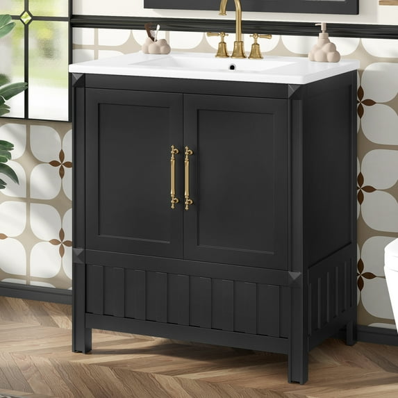36'' Modern Bathroom Vanity with Sink, Large Freestanding Storage ...