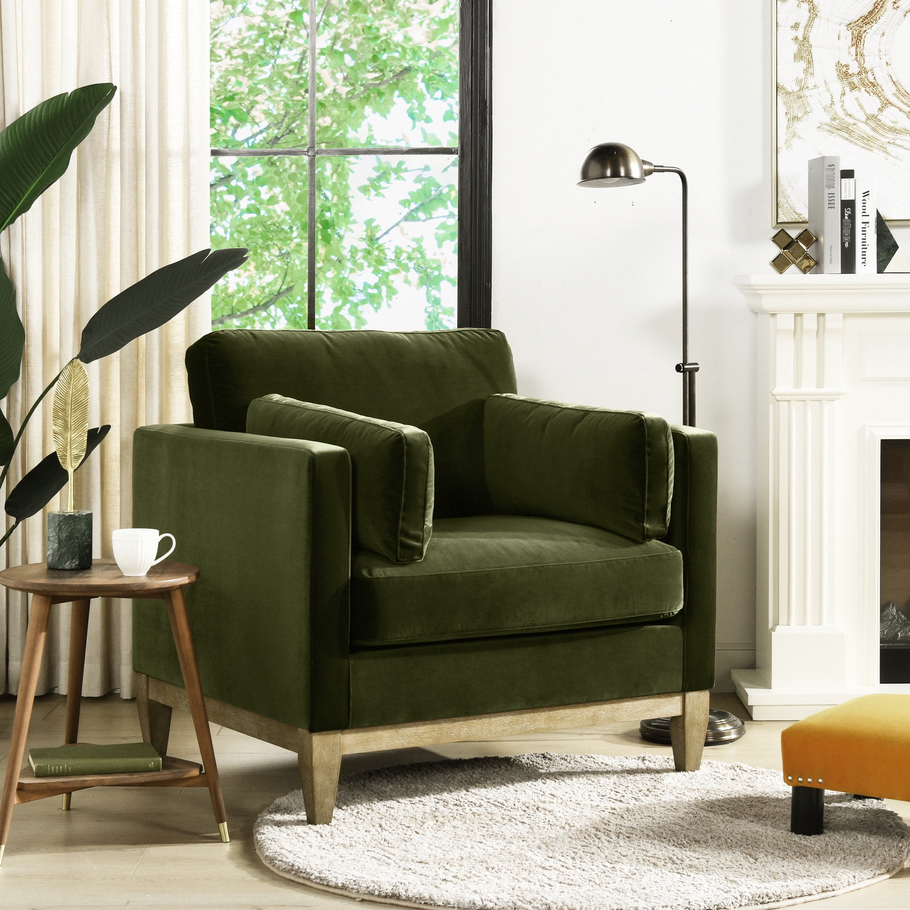 36" Modern Farmhouse Style Arm Chair | In Home Office Spaces ...
