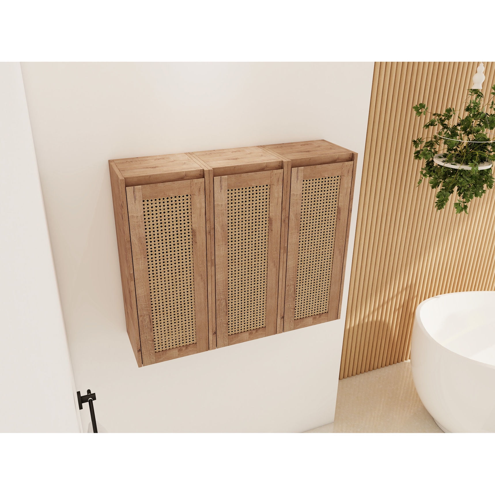 36" Modern Wall-Mounted Side Cabinet with Soft-Closing Doors and ...