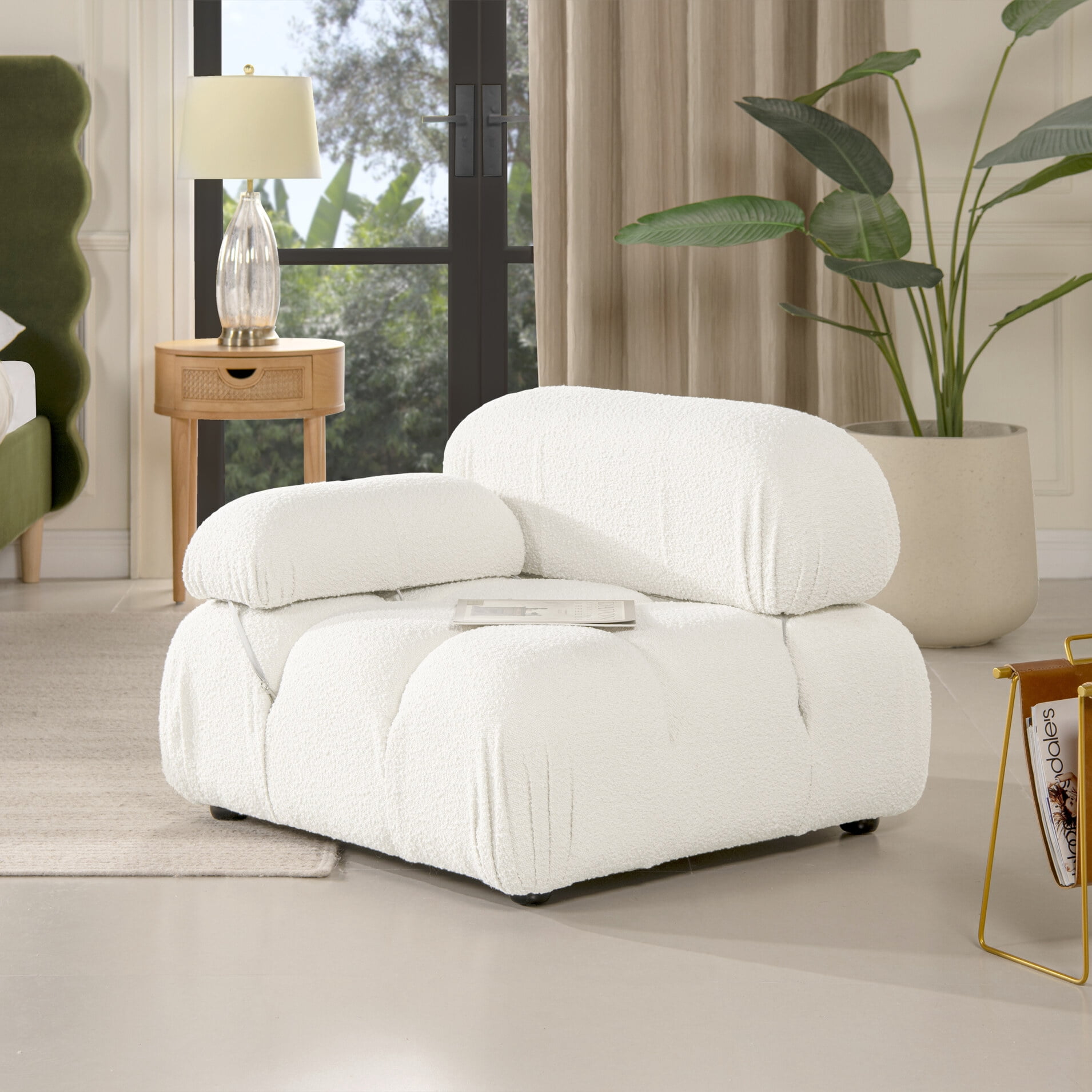36" Modular Sectional Sofa Chair, Modular Modern Lounge Arm Chair, Deep ...