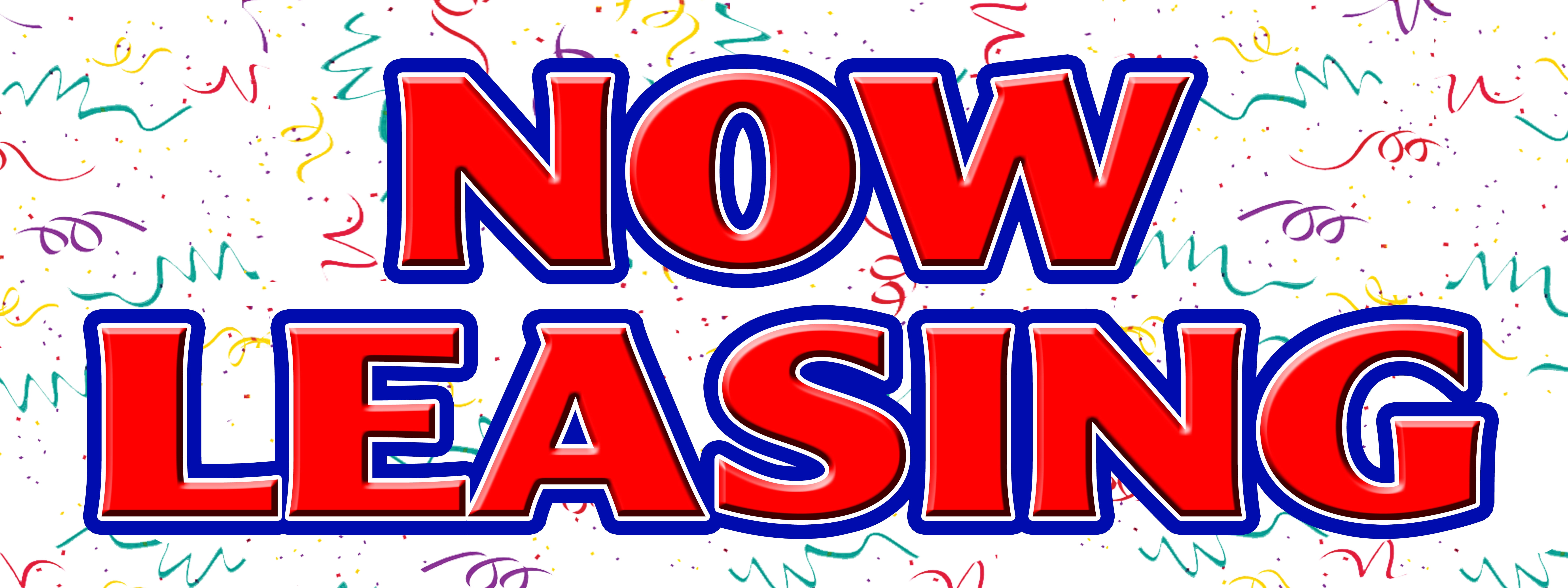36" NOW LEASING DECAL sticker for lease rent office retail space ...