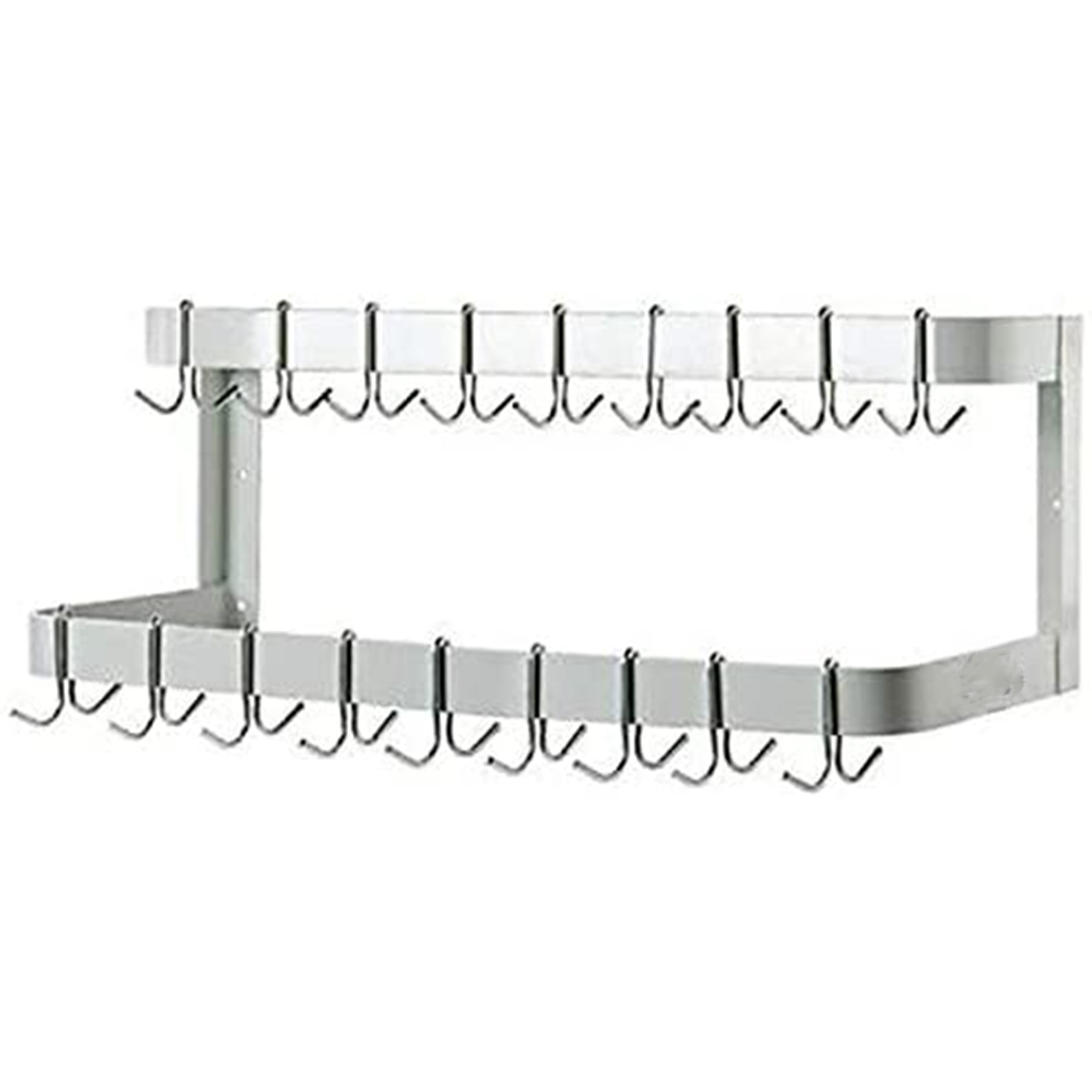 "36"" NSF Wall Mounted Commercial Stainless Steel Double Line Pot Rack ...