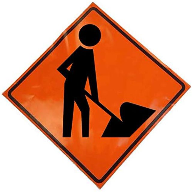 36" Non Reflective Fluorescent Vinyl Orange Roll-Up Warning Sign ...