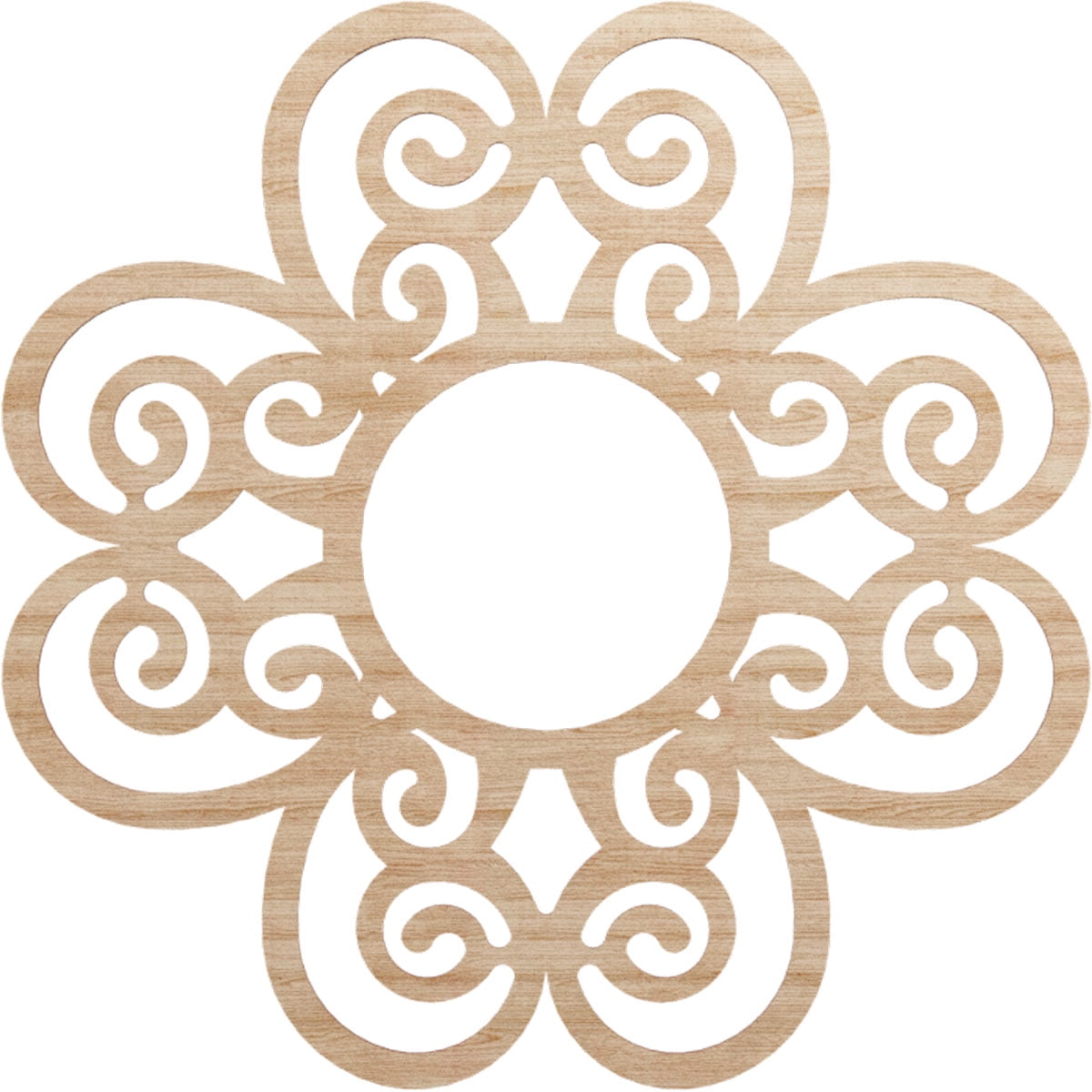 36"OD x 12 1/4"ID x 3/8"T Cohen Wood Fretwork Pierced Ceiling Medallion ...