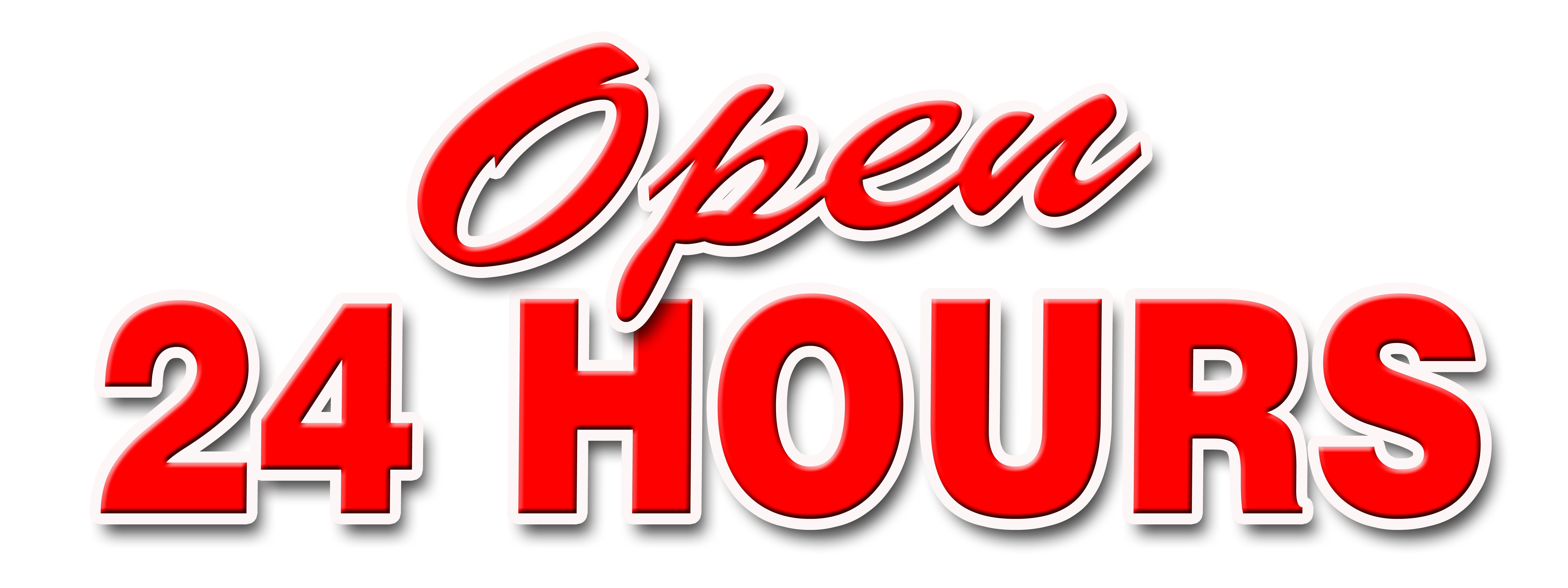 36" OPEN 24 HOURS DECAL sticker service store restaurant bar - Walmart.com