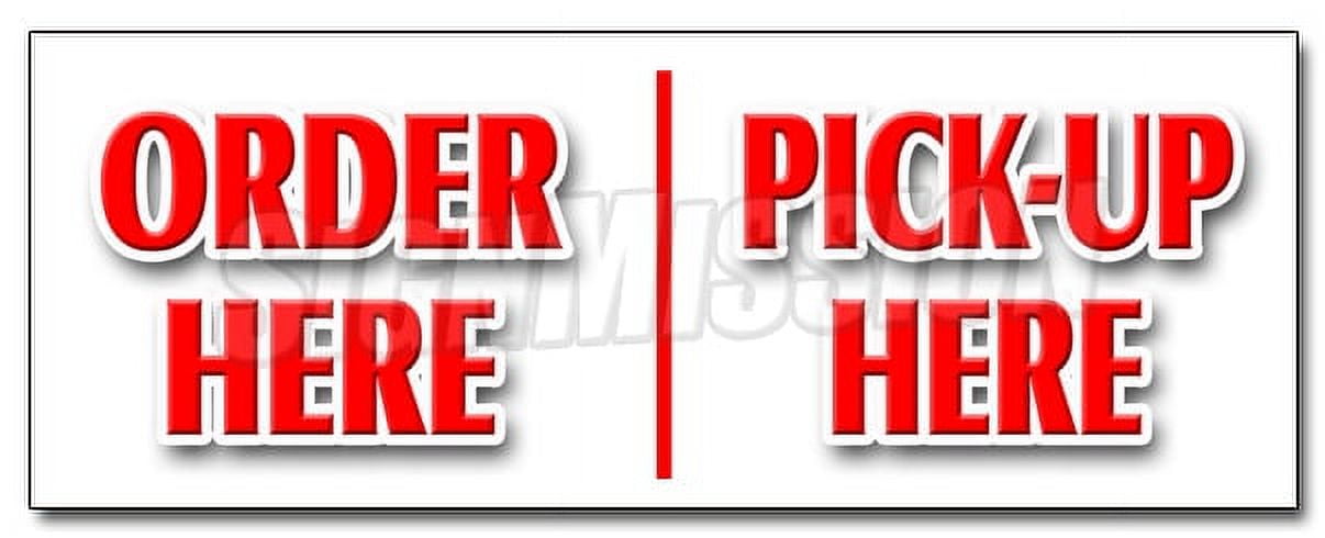 36" ORDER HERE PICK-UP HERE DECAL sticker hamburger pizza french fry ...