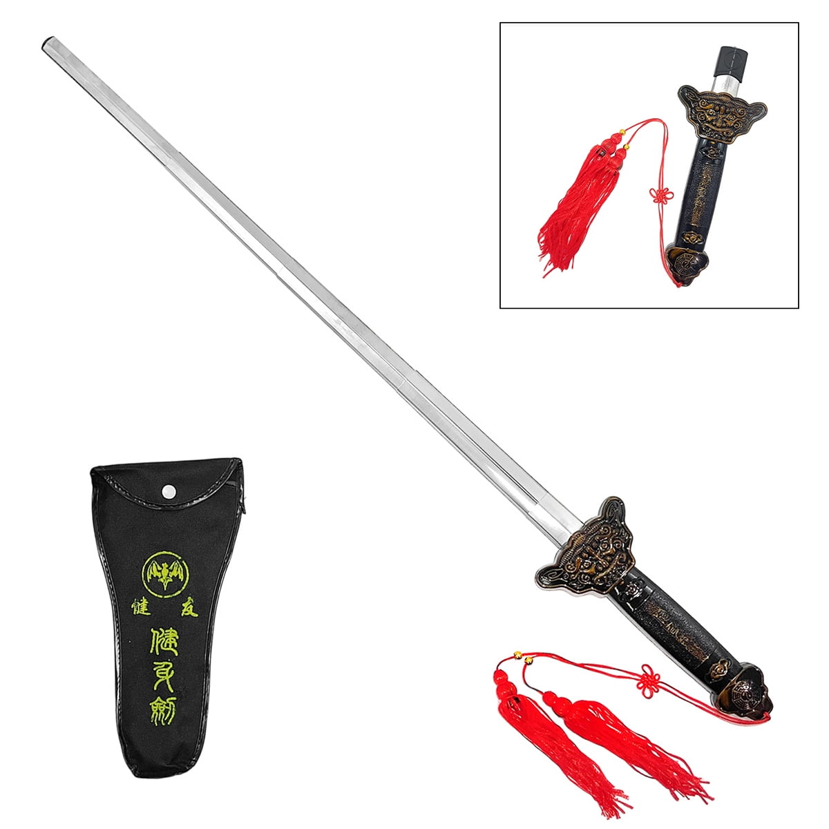 P.S. Tai Chi Sword, Retractable Practice Swords, Nylon Sheath, 36-Inch ...