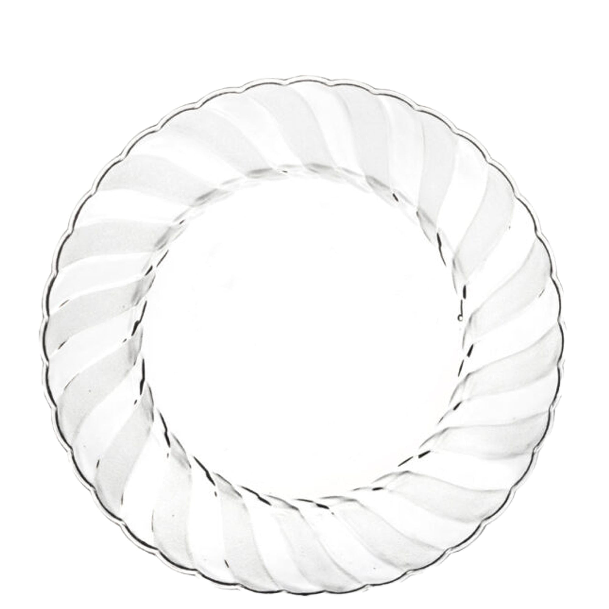 (36 PACK) EcoQuality 9" inch Round Clear Plastic Plates with Flared Rim ...