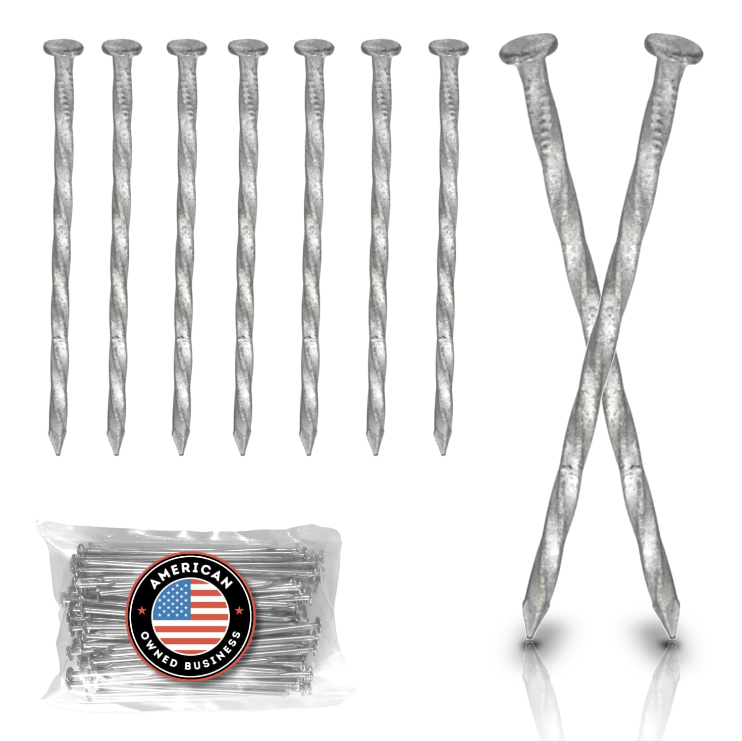 (36-PACK) Premium 6-Inch Turf Nails, Landscape Stakes, Spiral Metal ...