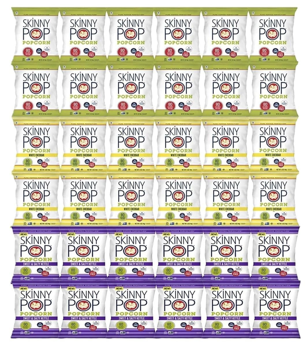 36 PACK Skinny Popcorn Variety Pack Gluten Free Snacks For Kids-Popcorn ...