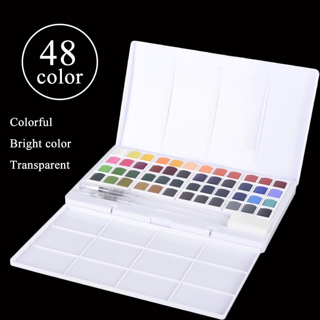 Vivid 48Color Watercolor Palette Reusable, Easy to Reactivate, Suitable ...