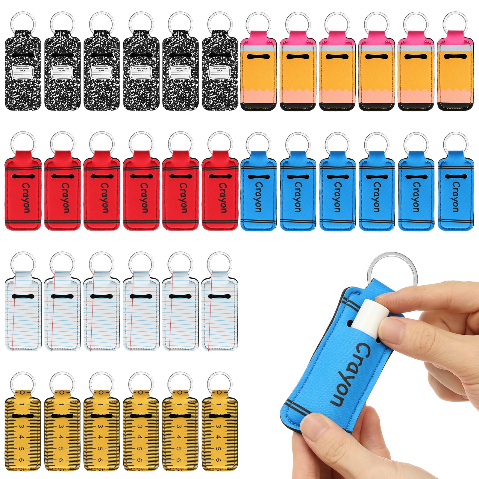 36 PCS Back to School Teacher Present Lipstick Holder with Keychain ...