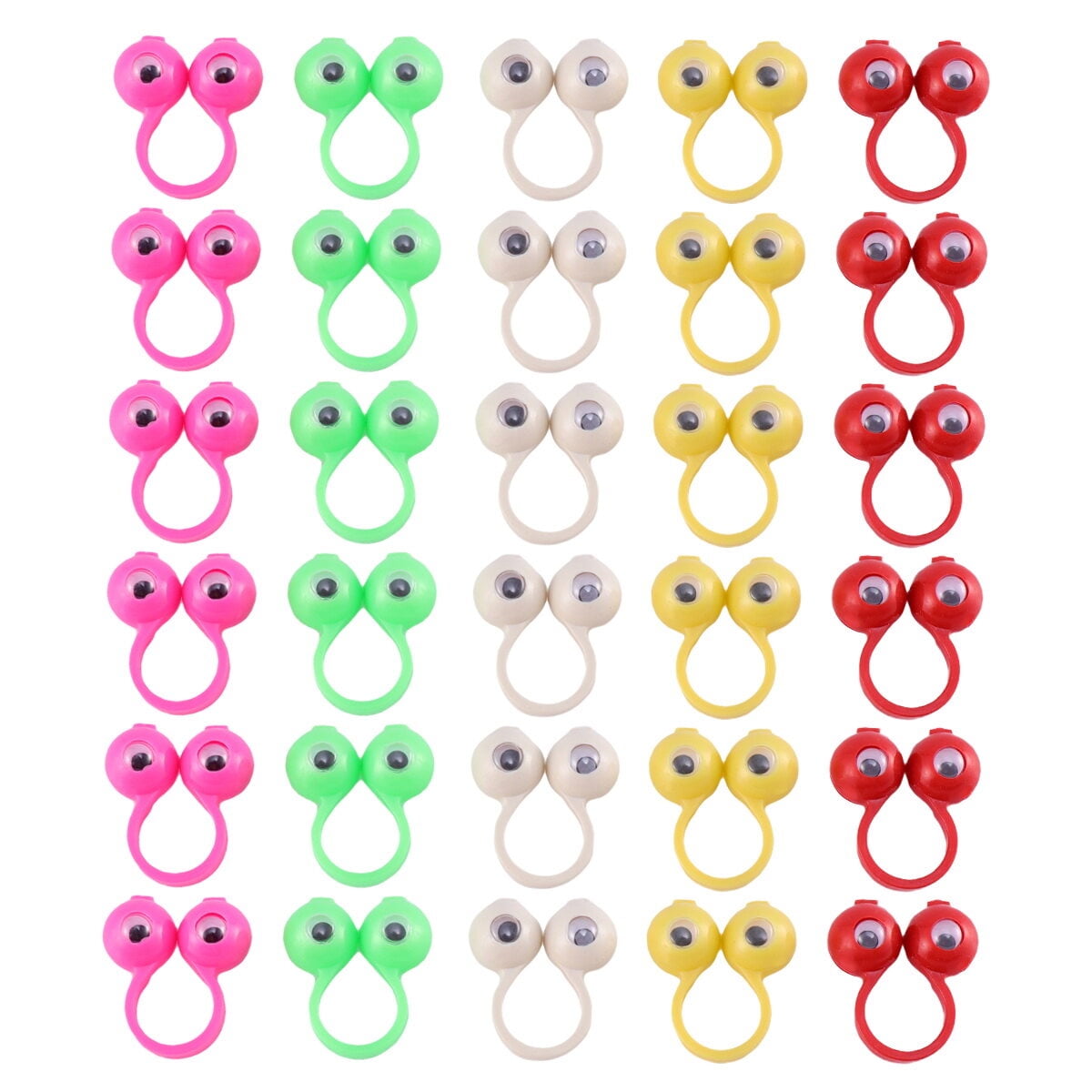 36 PCS Eye Ring Miniature Puppet Shows Multicolor Finger Puppets ...