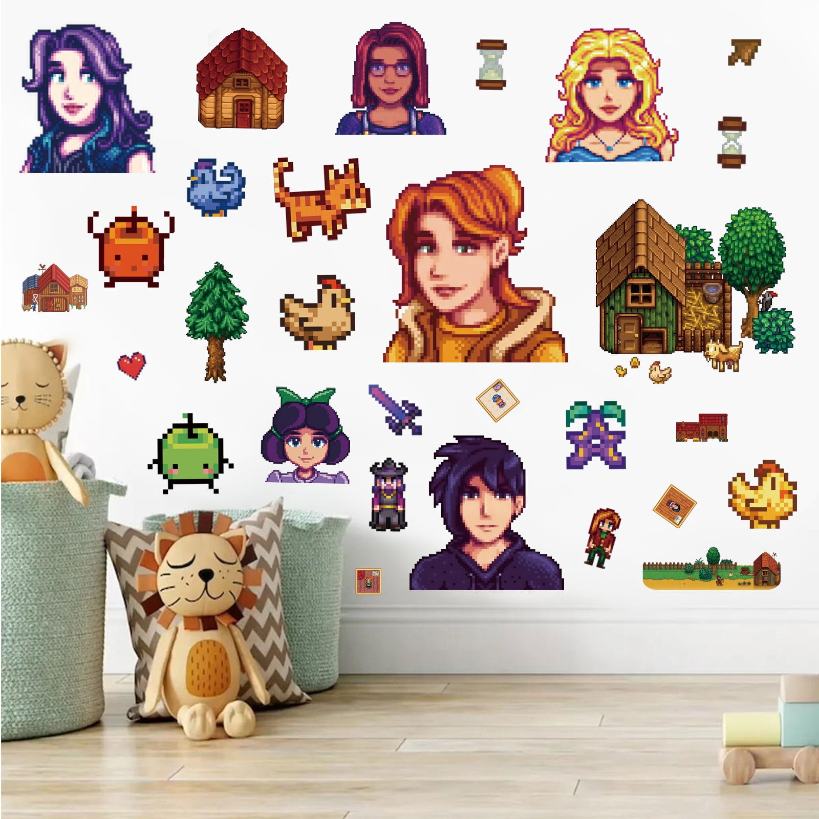 36 PCS For Stardew Valley Theme Wall Stickers,DIY Wall Decor for ...