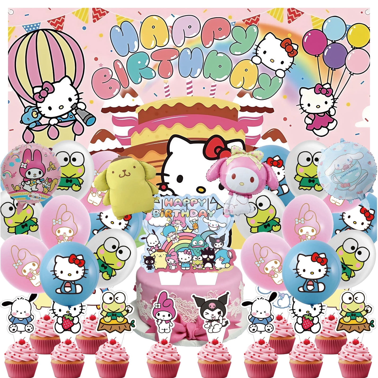 36 PCS For Hello Cartoon-Themed Kitty Party Decorations Melody and ...