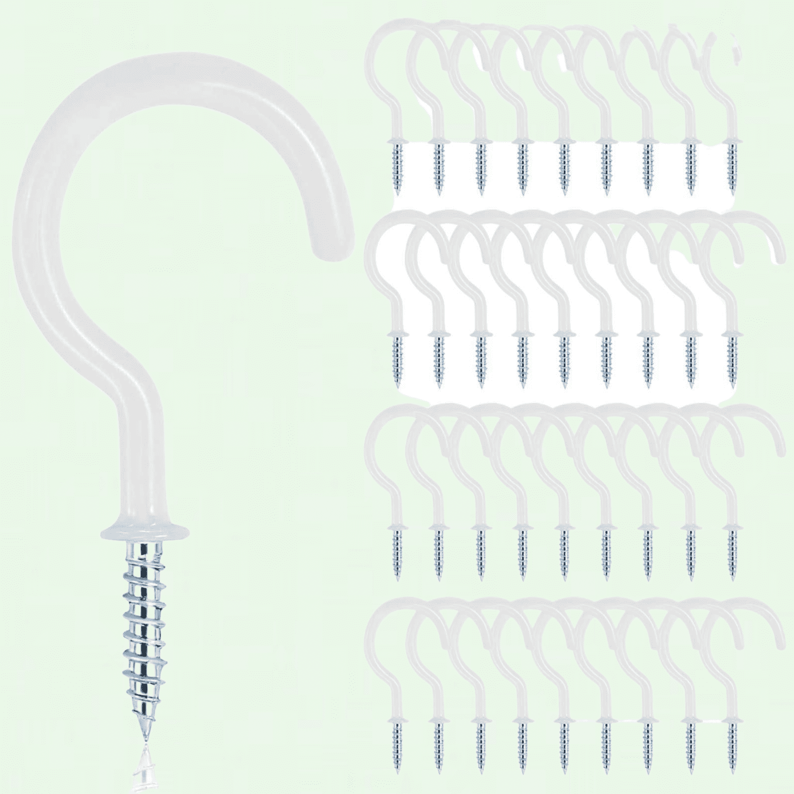 36 PCS Vinyl Coated Ceiling Hooks Question Mark Shape Hook Heavy Duty ...