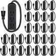 36 Pack 3 Outlet Power Strip Extension Cord with Flat Plug Mini Cord 3 ...