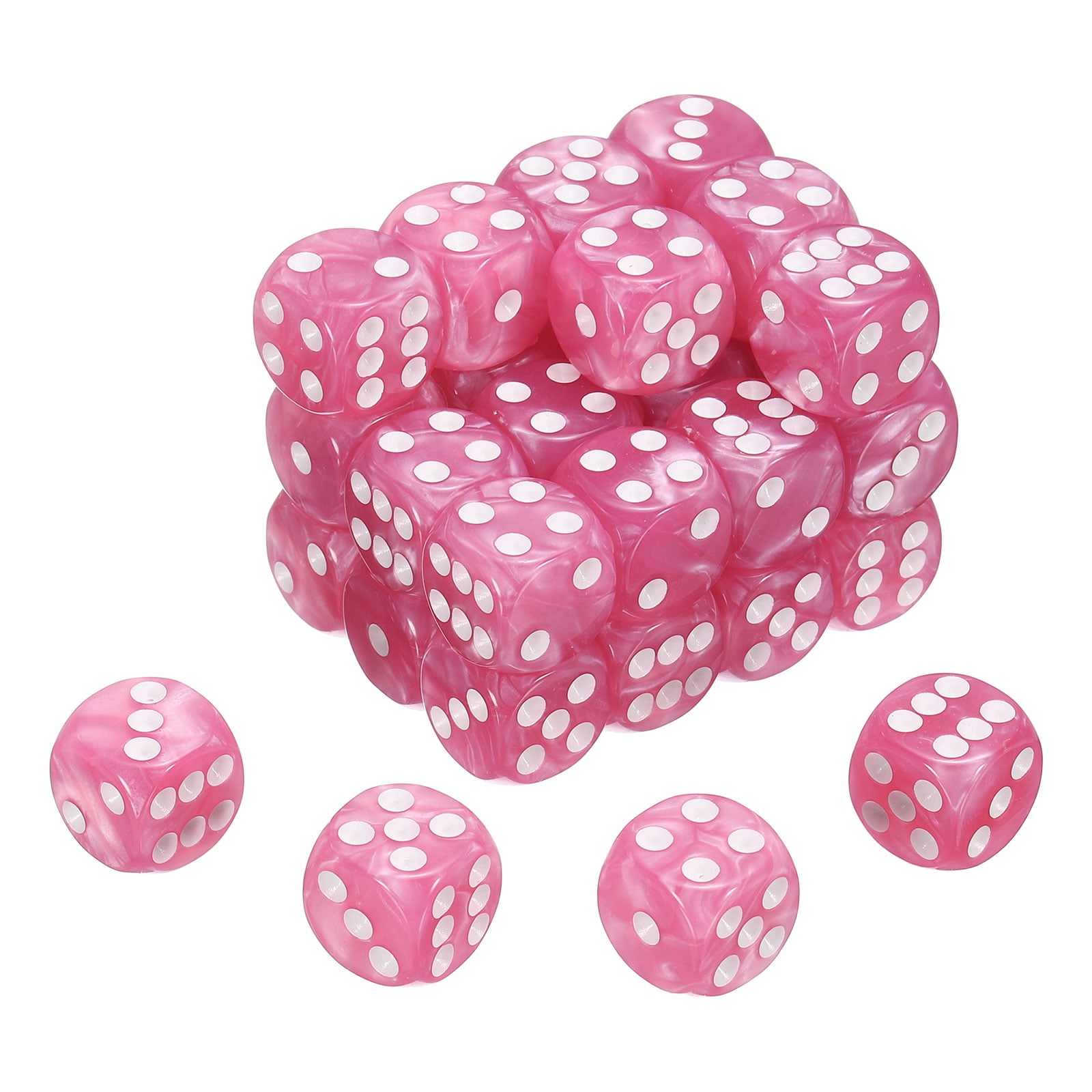 36 Pack 6 Sided Colored Standard Dice, Acrylic D6 Mini Polyhedral Pearl ...