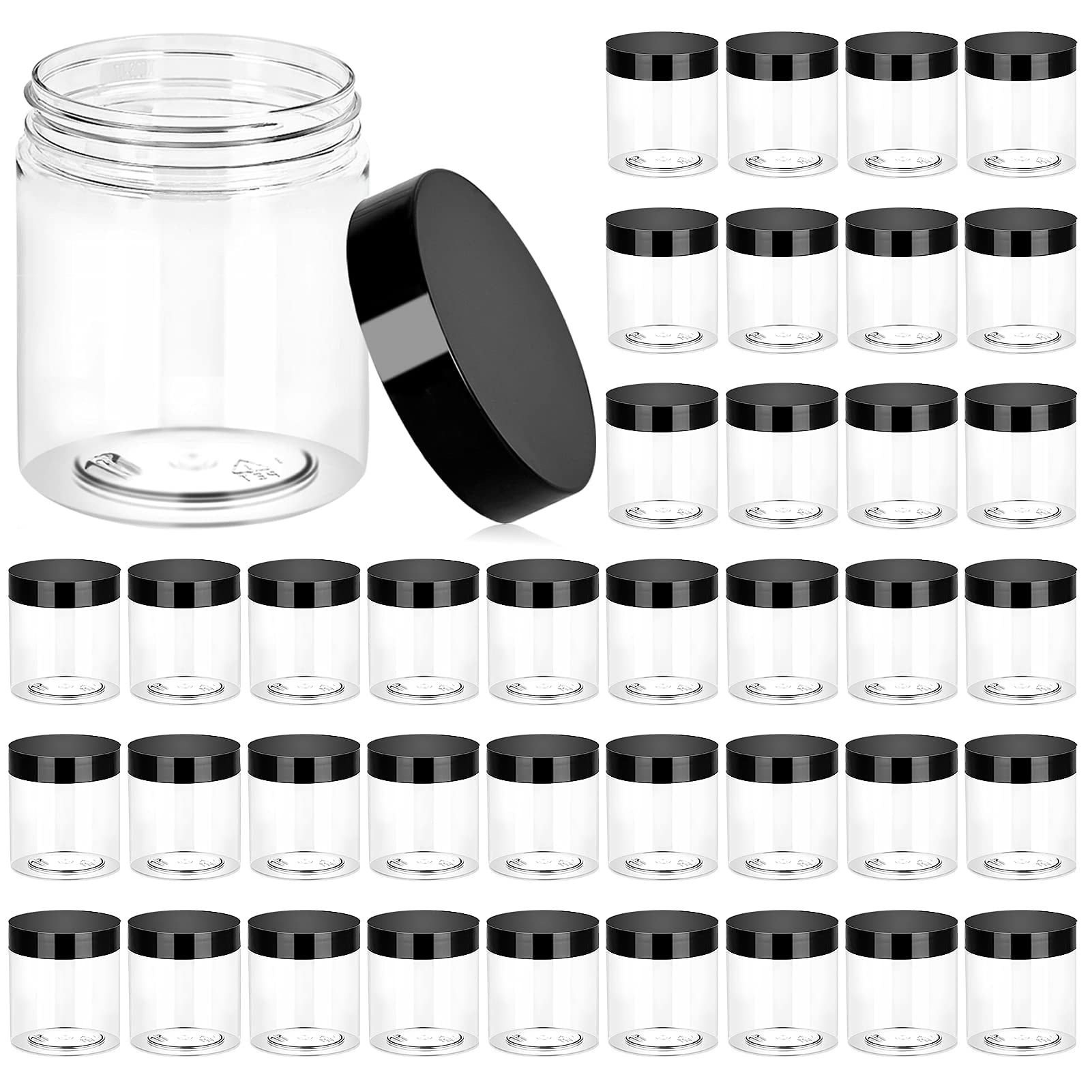 36 Pack 8 OZ(240ML) OLF24 Plastic Jars Round Cosmetic Container Jars ...