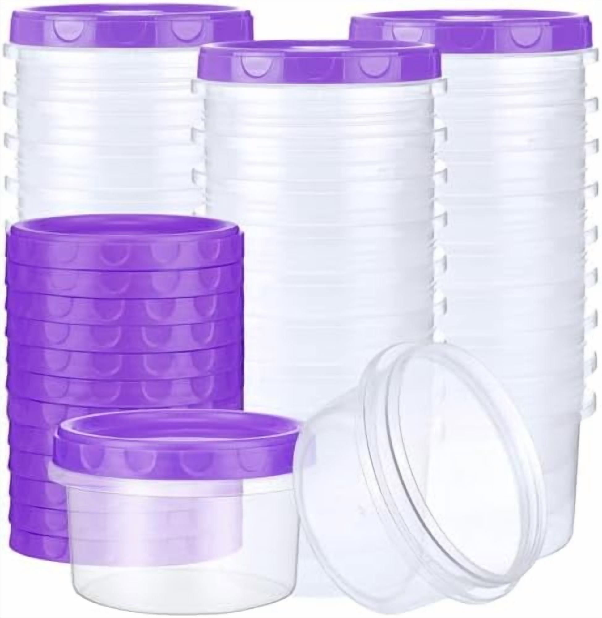 36 Pack 8 oz/ 250 ml Freezer Containers with Lids Plastic Twist Top ...