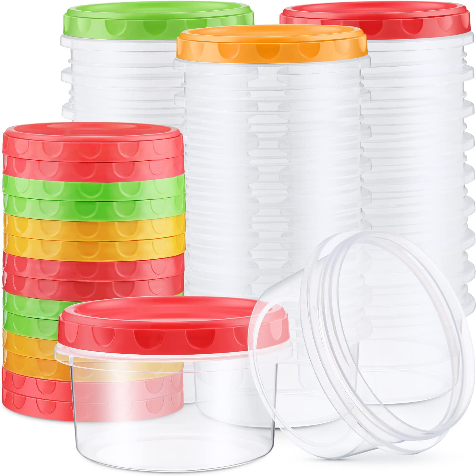 36 Pack 8 oz/ 250 ml Freezer Containers with Lids Plastic Twist Top ...