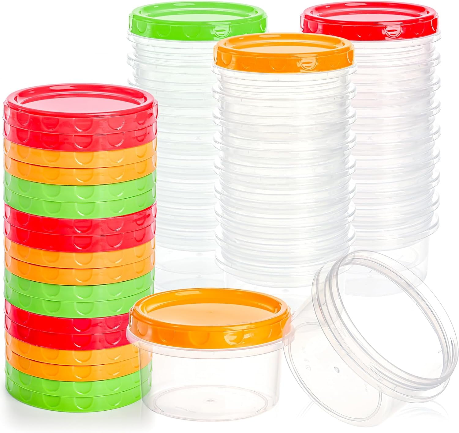 36 Pack 8 oz Freezer Food Storage Container with Lid, Reusable Small ...