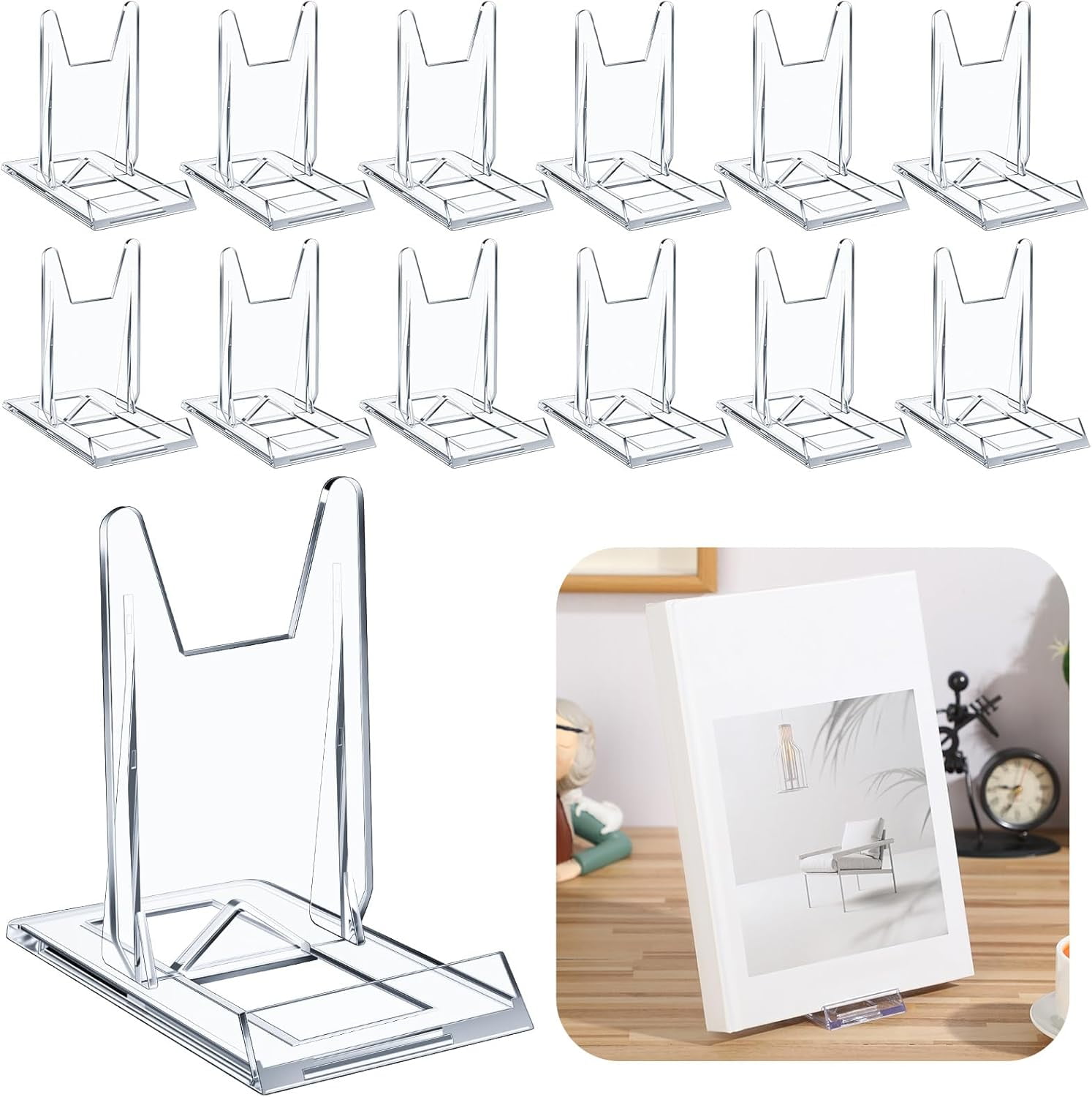 36 Pack Acrylic Book Stand for Display Adjustable Clear Display Holder ...