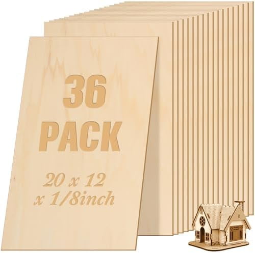 36 Pack Basswood Sheets Plywood Board Unfinished Wood Boards for Crafts ...