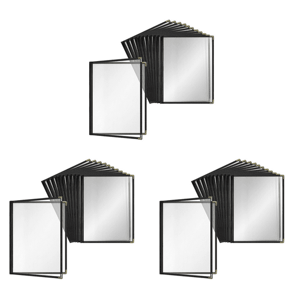 36 Pack Cafe Style Menu Cover, Double Edge, Crystal Clear Vinyl (Black ...