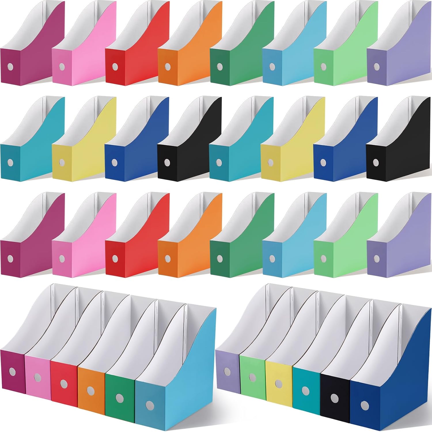 36 Pack Cardboard Magazine Holder 12 Colors Magazine File Holder ...