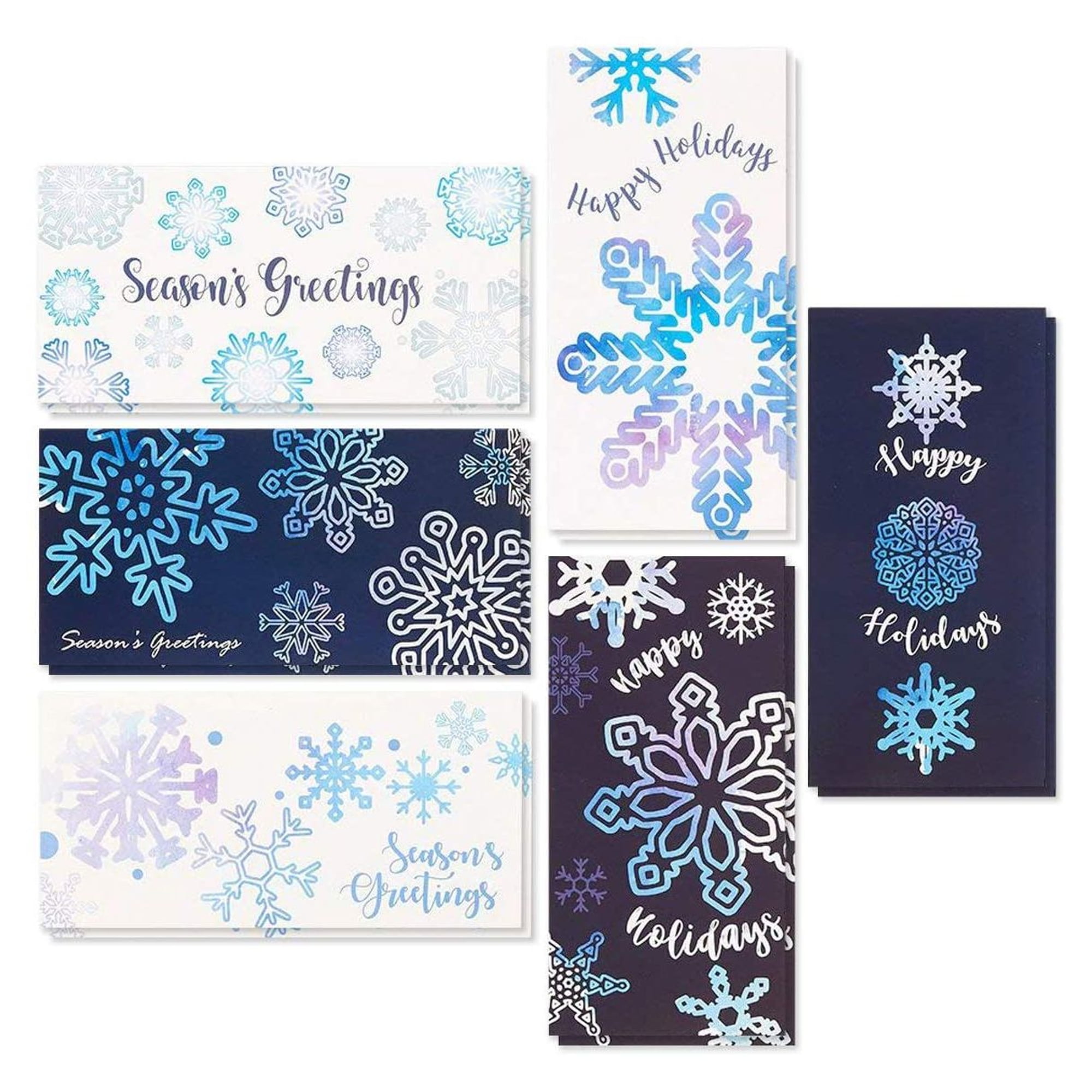 36 Pack Snowflake Christmas Cards with Cash & Gift Card Holder, Note ...
