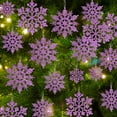 36-Pack Christmas Rose Gold Snowflake Ornaments – Plastic Glitter ...