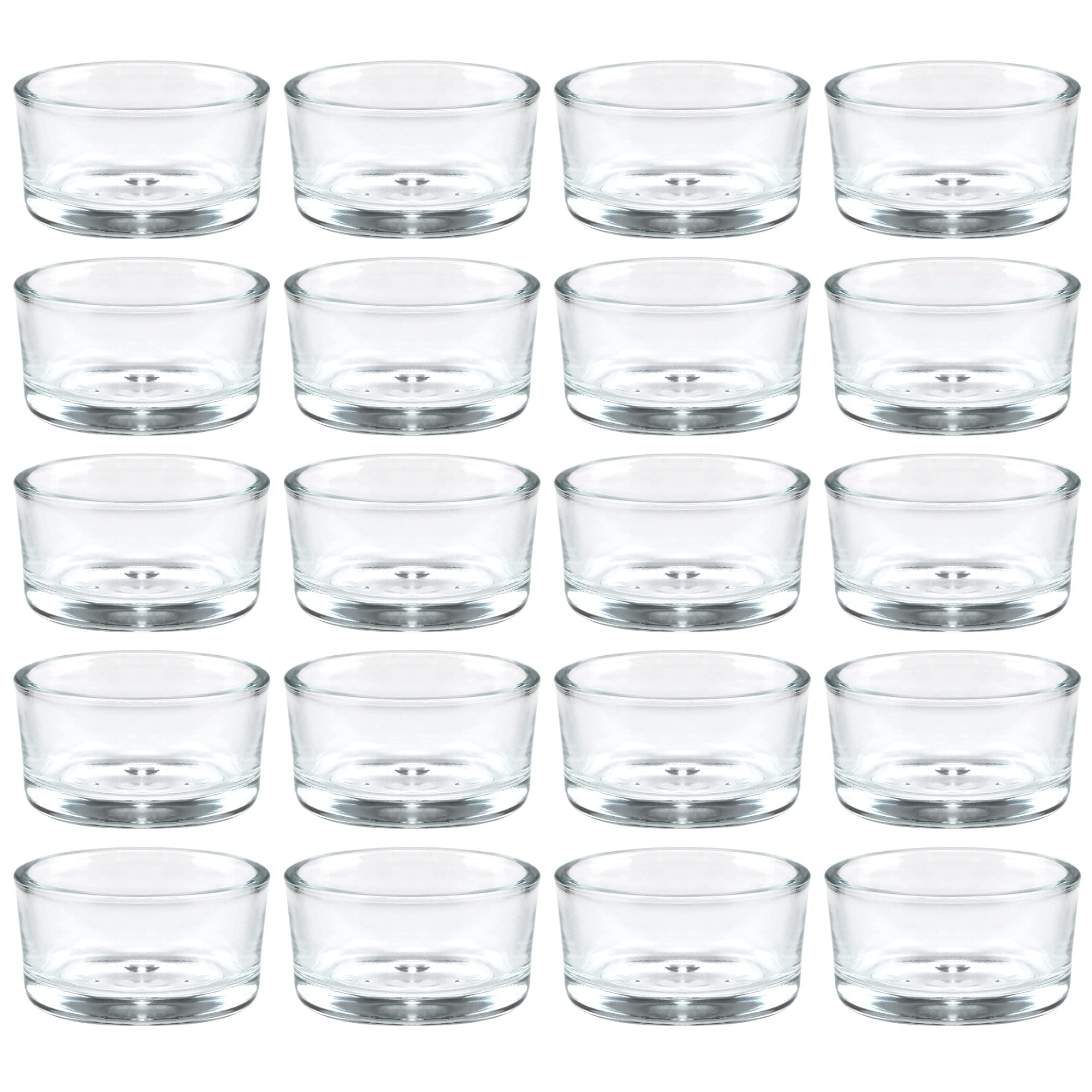 36 Pack Clear Glass Tealight Candle Holders, 1.8 Inch Wide x 1 Inch ...