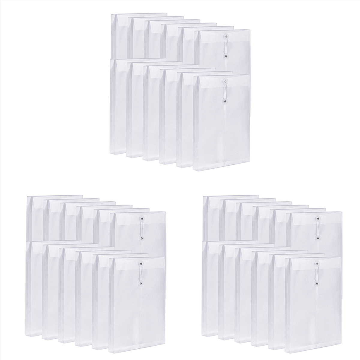 36 Pack Clear Plastic Envelopes Expandable Files Document Folders with ...