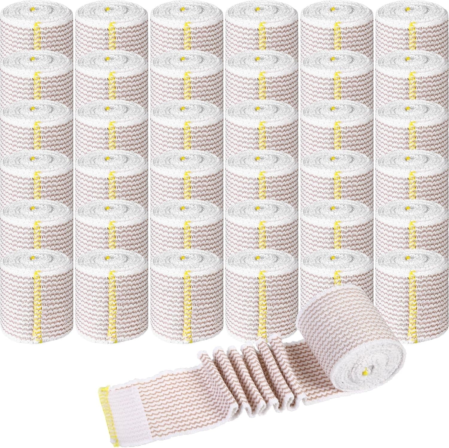 36 Pack Compression Bandage Wrap with Self Closure on Both Ends Elastic ...