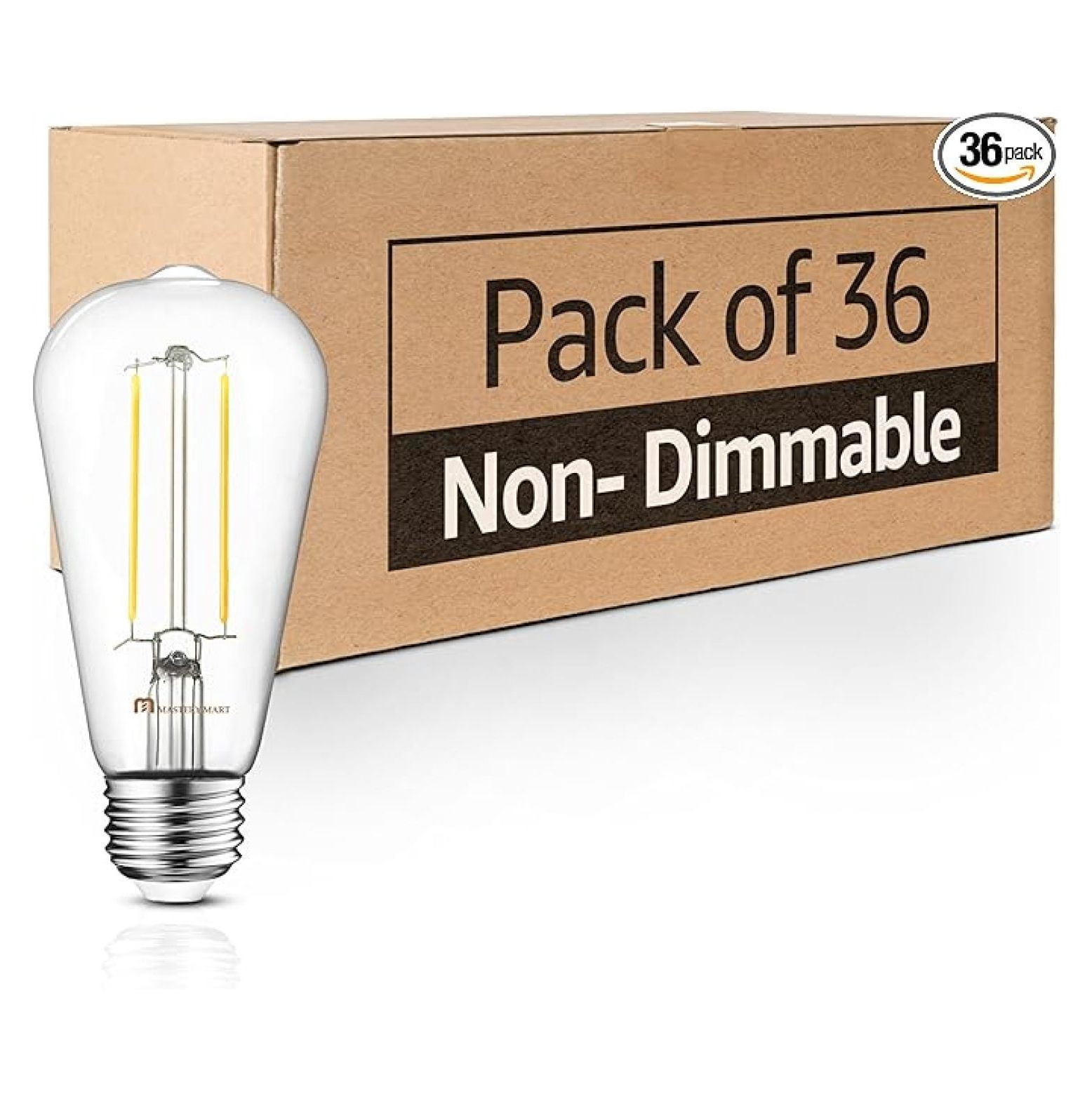 36 Pack E26 Led Bulb 60 Watt Equivalent, 5.5W Clear Edison Bulbs ...
