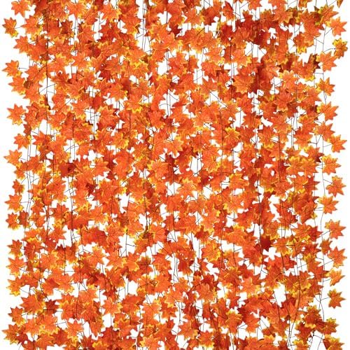 36 Pack Fall Leaf Garland,Artificial Fall Vines Autumn Garland Fall ...