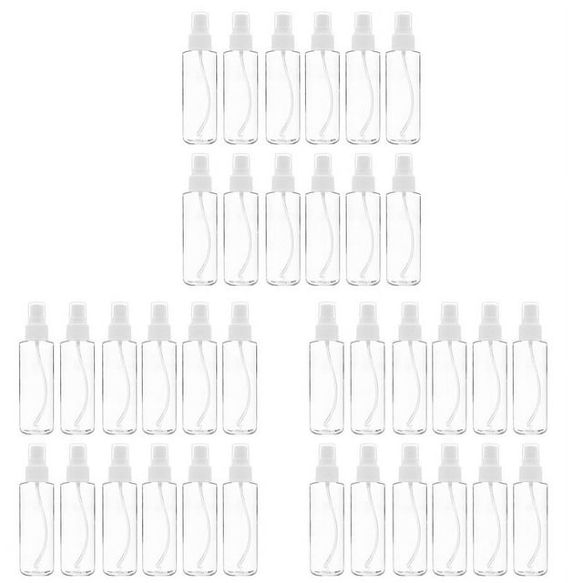 36 Pack Fine Mist Clear Bottles 120 Ml (4 Oz) with Pump Cap, Reusable and Refillable Empty ...