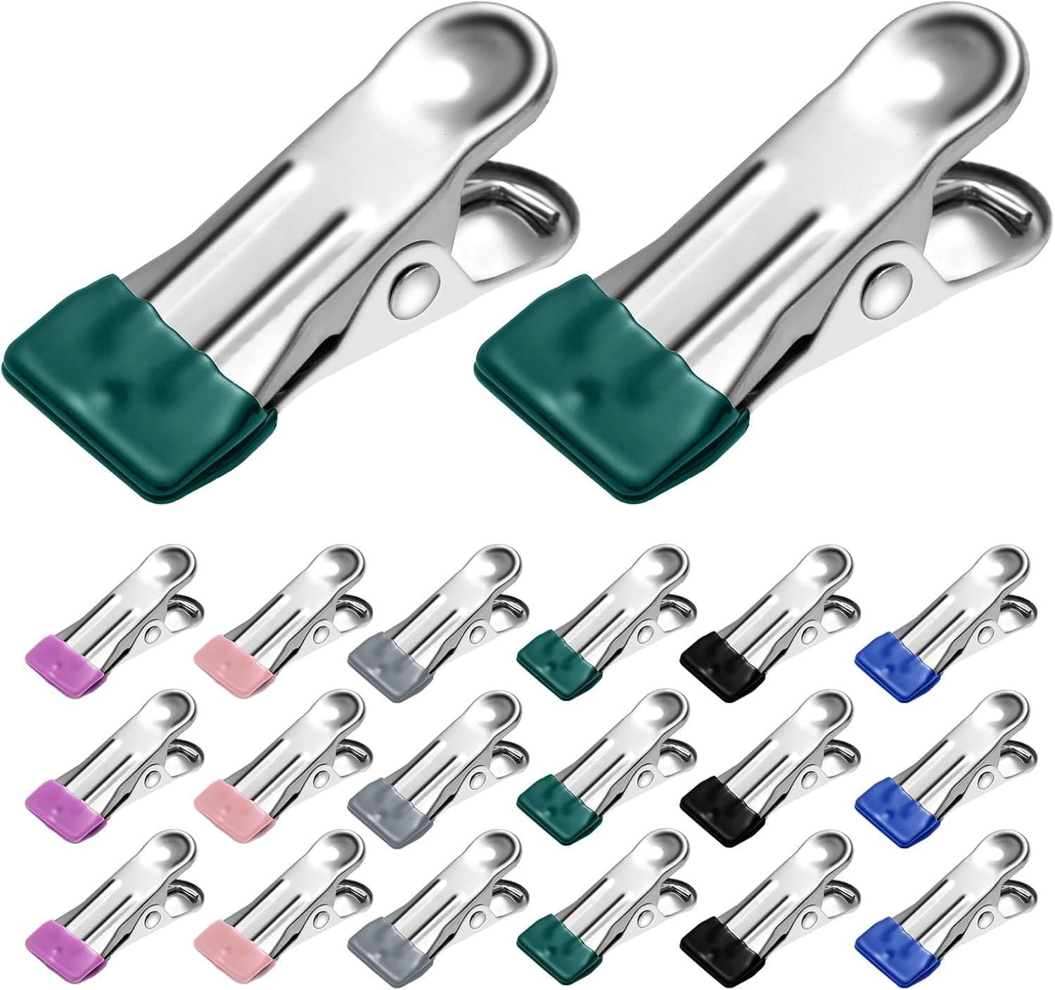 36 Pack Heavy Duty Clothes Pins, 2.17-Inch Stainless Steel Chip Clips ...