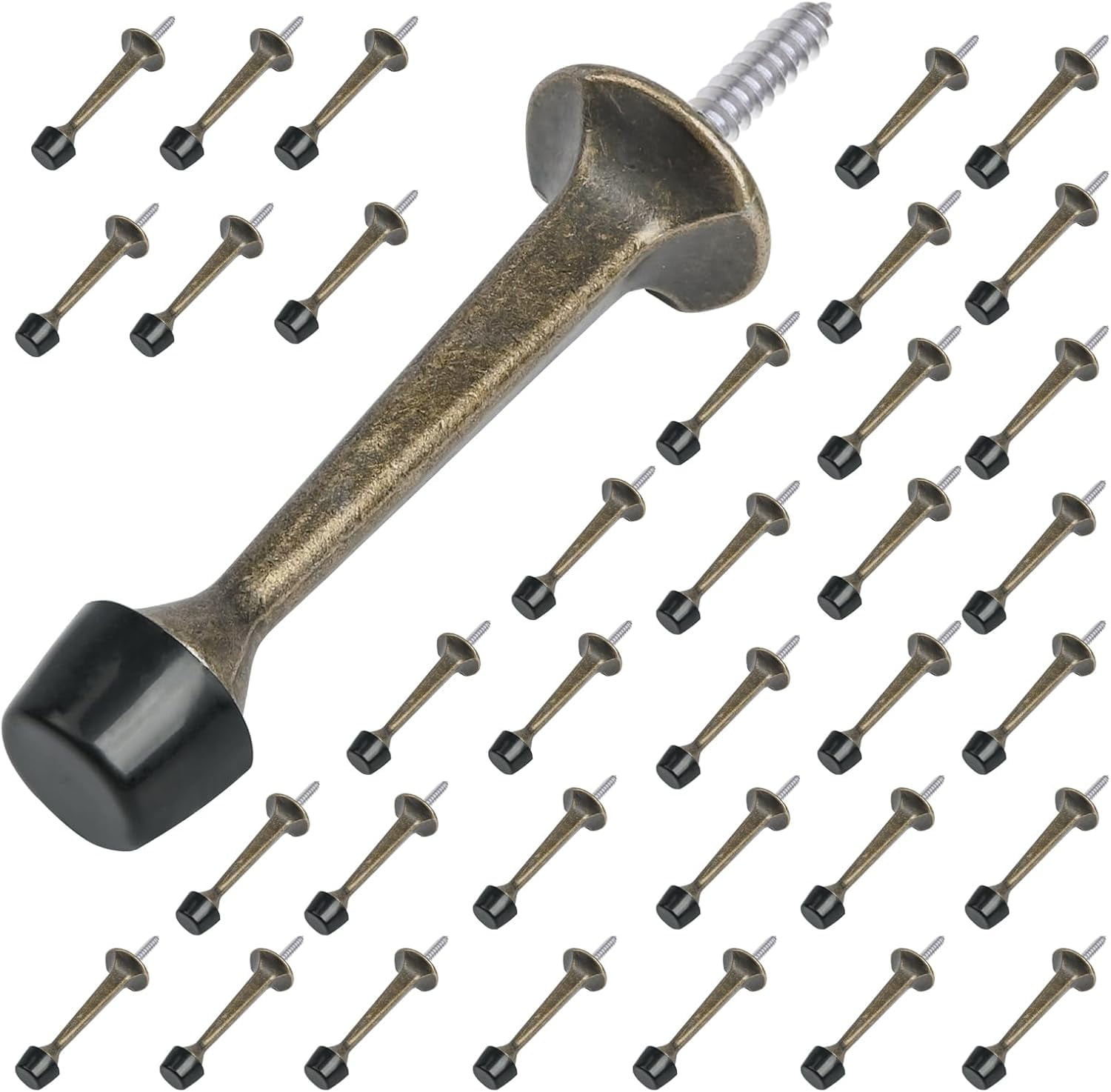 36 Pack Heavy Duty Solid Rigid Door Stop with Soft Rubber Tip, Zinc Die ...