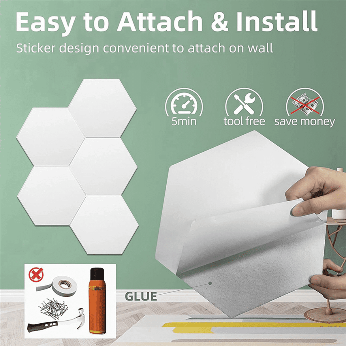 36 Pack Hexagon Acoustic Panels Beveled Edge Sound Proof Foam Panels ...