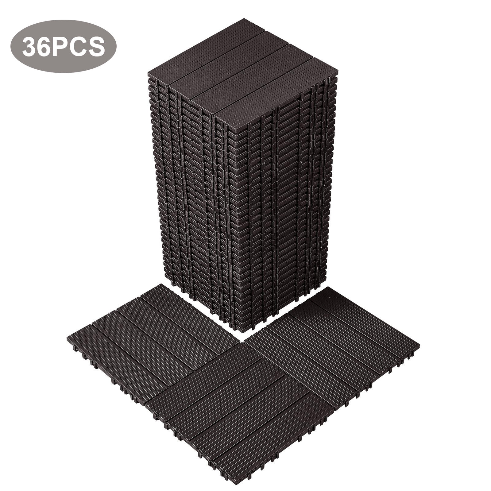 36 Pack Interlocking Deck Tiles 12"x12" Waterproof Outdoor Flooring All ...
