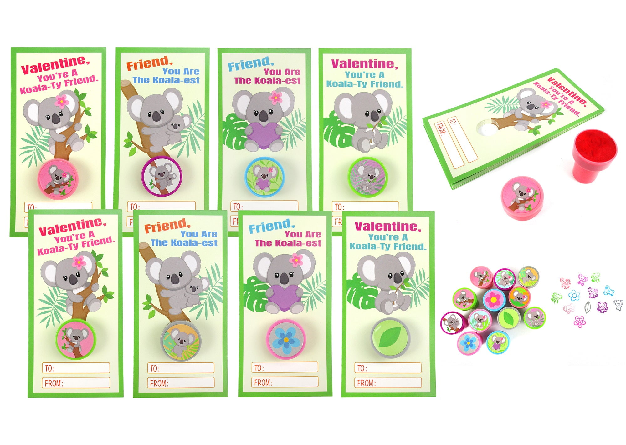 36 Pack Koala Cards with Stampers for Kids, Valentine's Day, Classroom ...